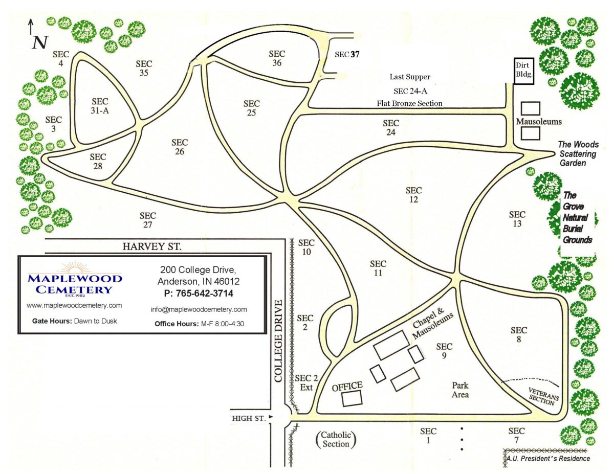 Cemetery Map - Maplewood Cemetery